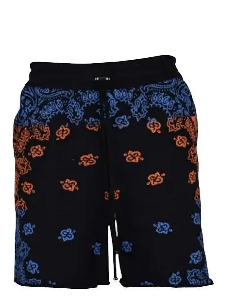 Amiri Bandana Bleach Shorts - Blue/orange