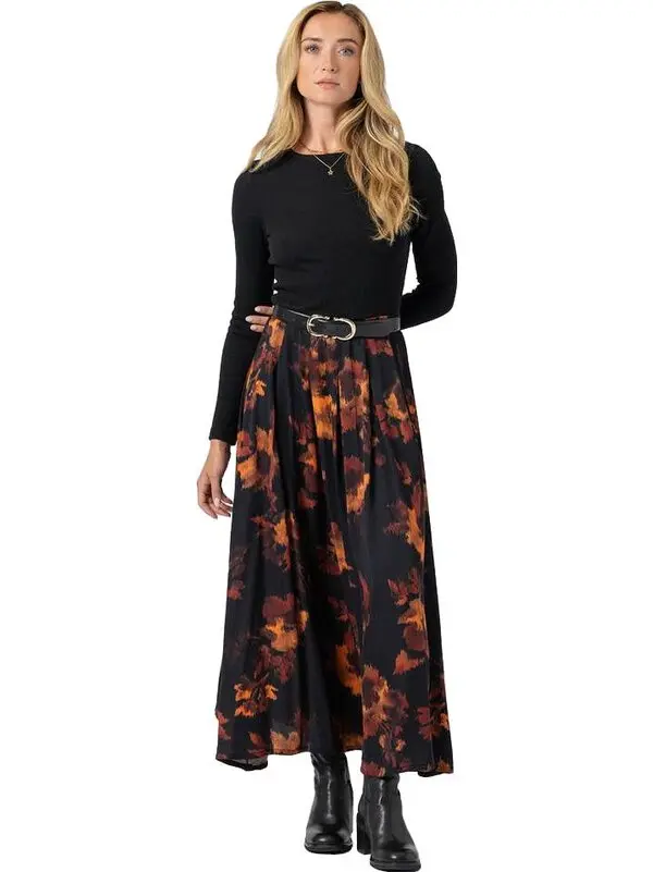 SAINT + SOFIA Renee Contrast A-line Dress - Autumn Floral