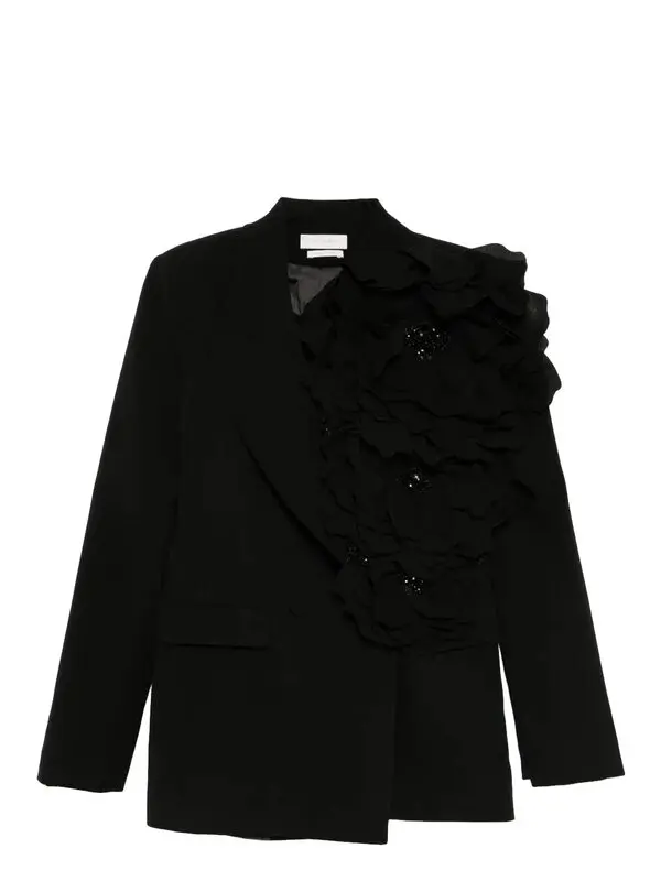 SAIID KOBEISY Floral Tailored Blazer - Black