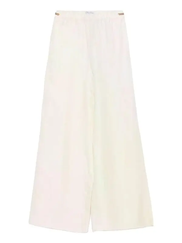Max Mara Linen-blend Wide-leg Trousers - Neutrals