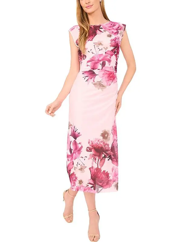 Ted Baker London Sleeveless Mesh Column Dress - Crystal Pink