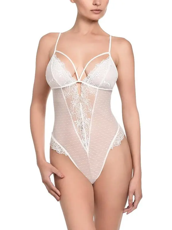 IN BLOOM BY JONQUIL Dot Mesh Teddy - Ivory