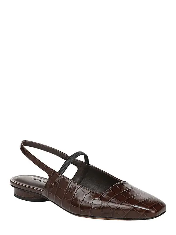 Vince Venice 2 Slingback Flats - Cacao Brown