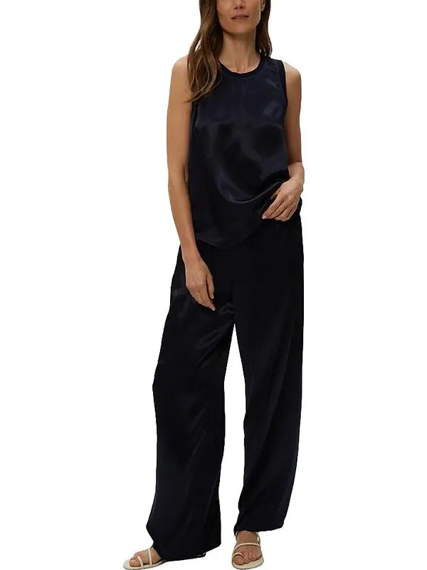 Michael Stars Cyrus Satin Wide Leg Pants - Nocturnal
