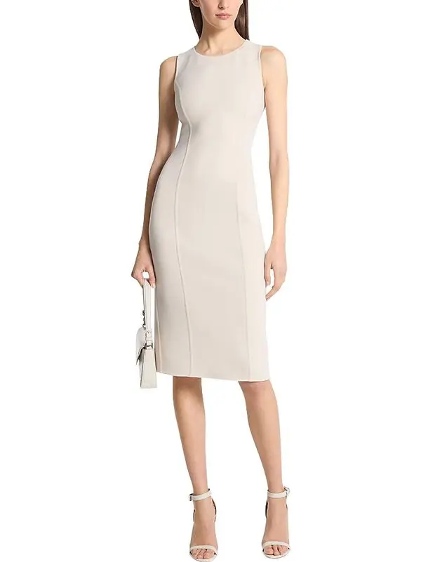 Michael Kors Round Neck Sheath Dress - Oyster