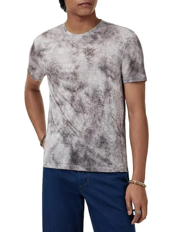 John Varvatos Campana Regular Fit Linen Tee - Seal Gray