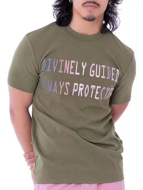 DAI MODA Always Protected Crew Neck T-shirt - Army