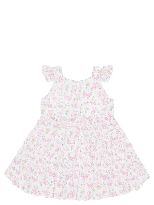 NELLAPIMA Butterfly Print Ruffle Dress - Pink