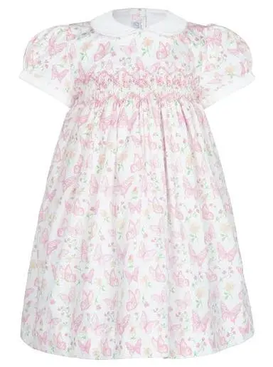 NELLAPIMA Butterflies Print Smocked Dress - Pink