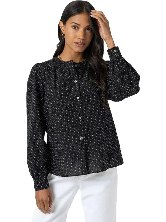 SAINT + SOFIA Amelie Long Sleeve Blouse - Black