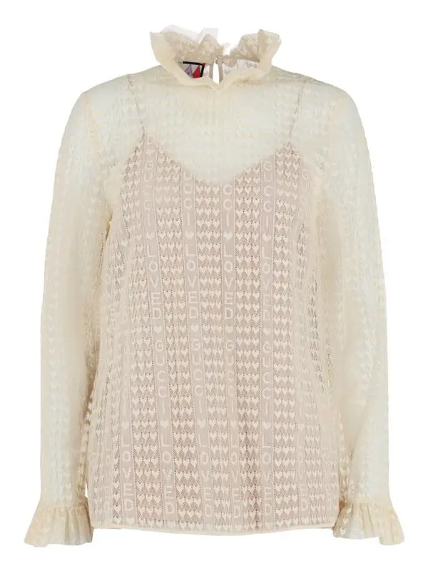 Gucci Lovelight Lace Blouse - White
