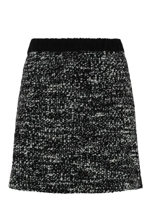 Gucci Patterned Wool Mini Skirt - Black