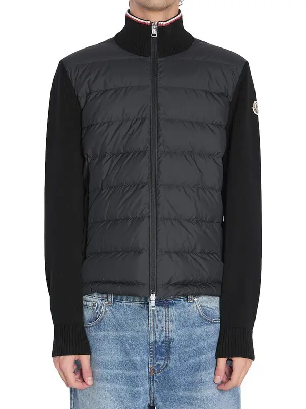 Moncler Padded Cotton Cardigan - Black