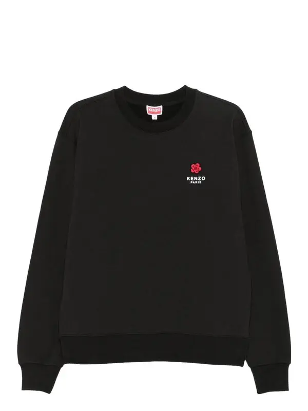 Kenzo Boke Flower Embroidered Crewneck Sweatshirt - Black