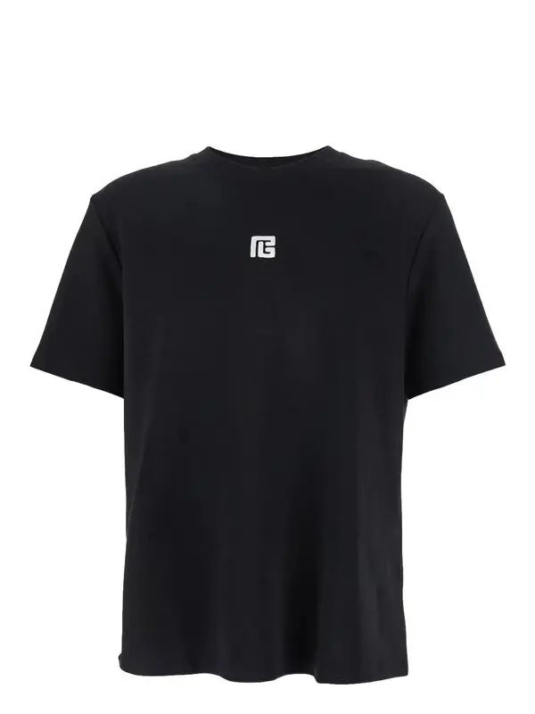 Balmain Logo-embroidered Crew-neck T-shirt - Black