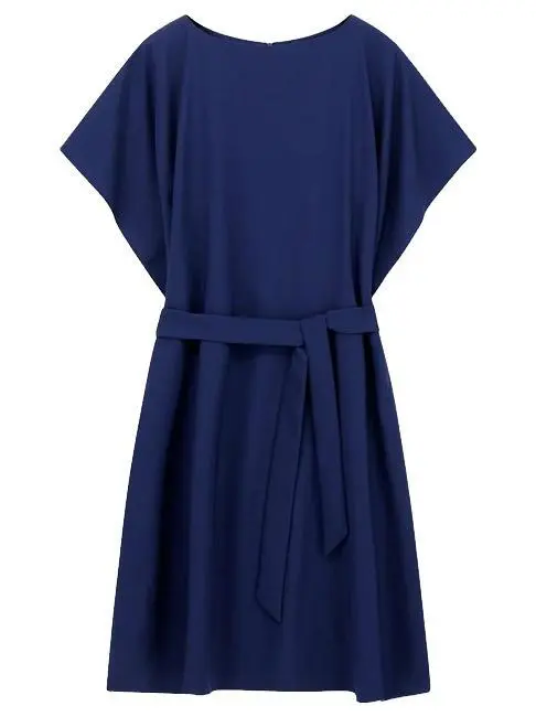 Emporio Armani Satin Crêpe Sash Dress - Blue