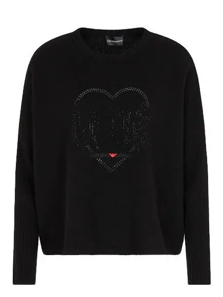 Emporio Armani Valentine's Day Capsule Collection Virgin-wool Jumper - Black