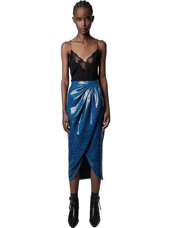 Zadig&Voltaire Jamelia Sequins Wrap Skirt - Blue