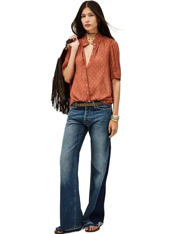 Ba&sh Mimi Dotted Swiss Shirt - Red