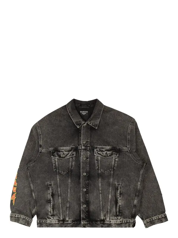 Balenciaga Oversized Denim Jacket - Black