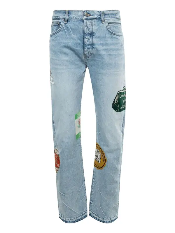 Amiri Travel Patch Straight Jeans - Blue