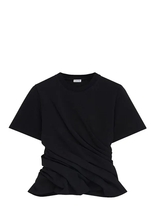 Loewe Short-sleeve Draped Twisted T-shirt - Black