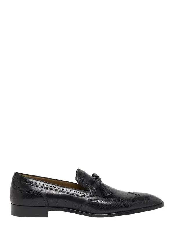 CHRISTIAN LOUBOUTIN Grave Wingtip Brogue Leather Loafers - Black