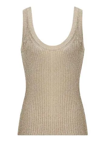 REISS Metallic Knitted Top - Gold
