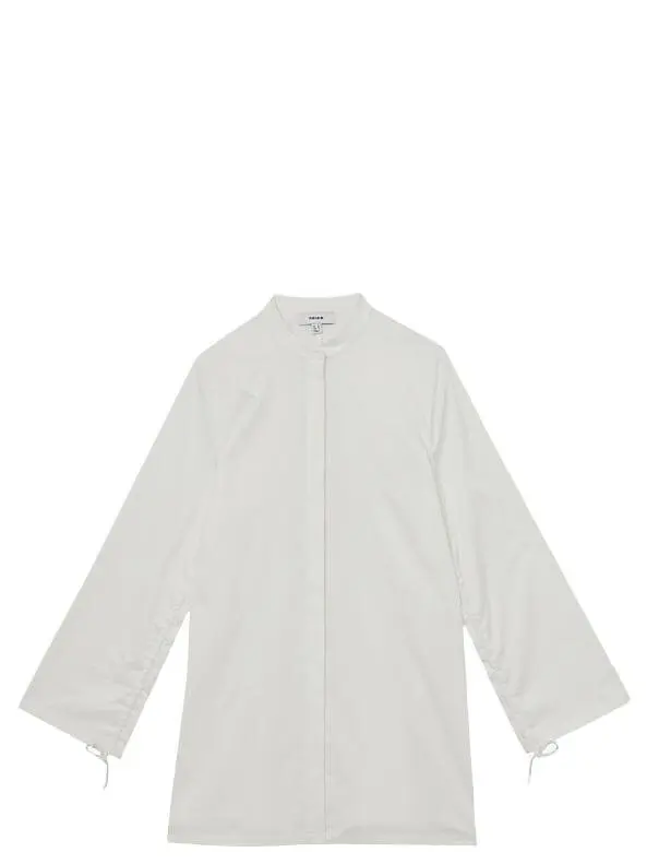 REISS Long-sleeved Stretch-cotton Mini Dress - Ivory
