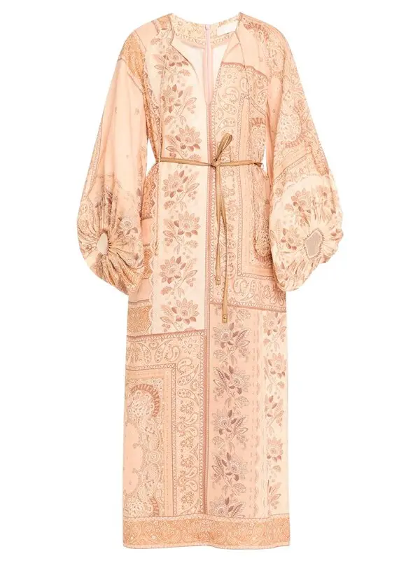 Zimmermann Lucky Tunic Midi Dress - Peach Bandana