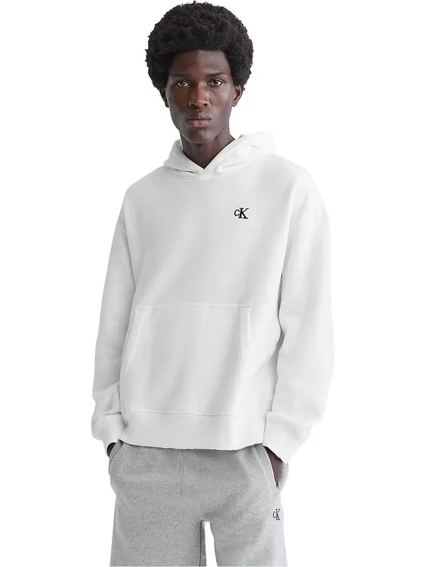 Calvin Klein Archive Logo Relaxed Fleece Hoodie - Brilliant White