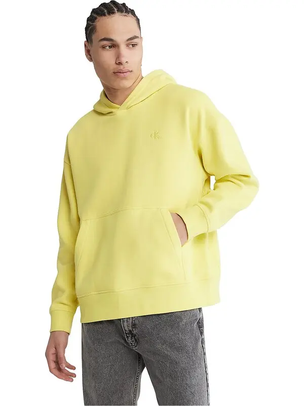 Calvin Klein Archive Logo Relaxed Fleece Hoodie - Lime Luster