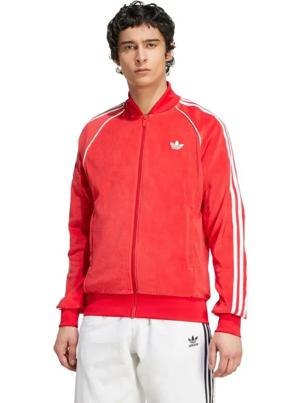 Adidas Sst Adicolor Velour Track Top - Better Scarlet
