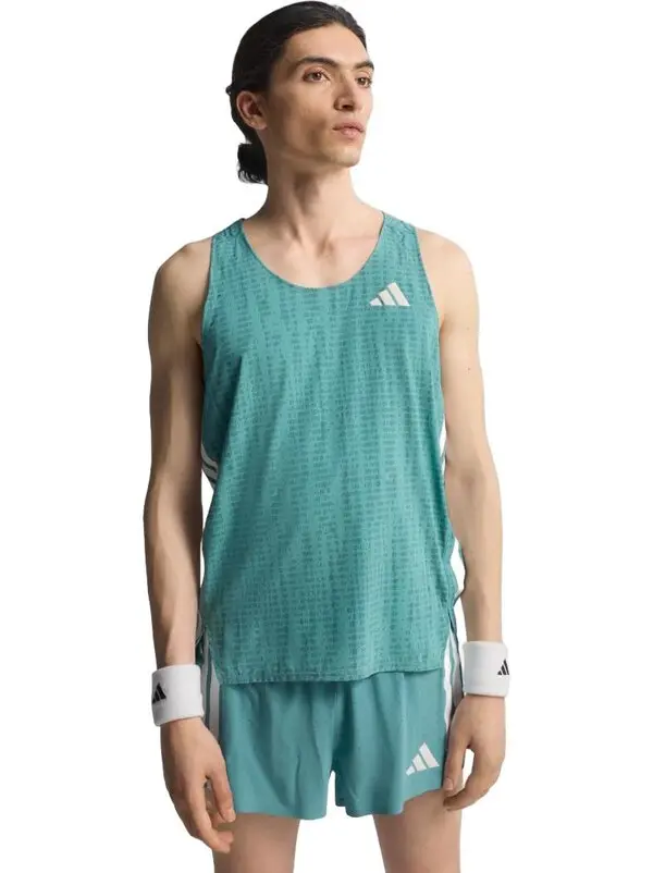 Adidas Adizero Running Singlet - Powder Teal / Preloved Teal