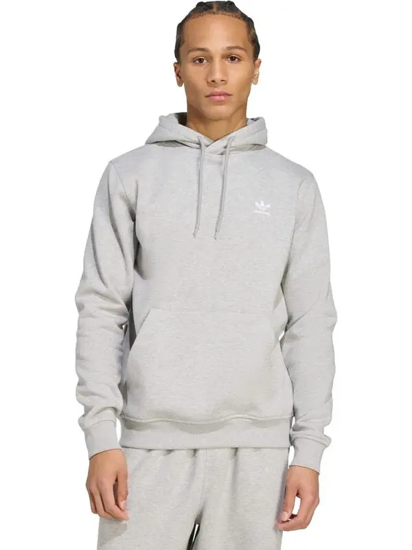 Adidas Trefoil Essentials Hoodie - Medium Grey Heather / White