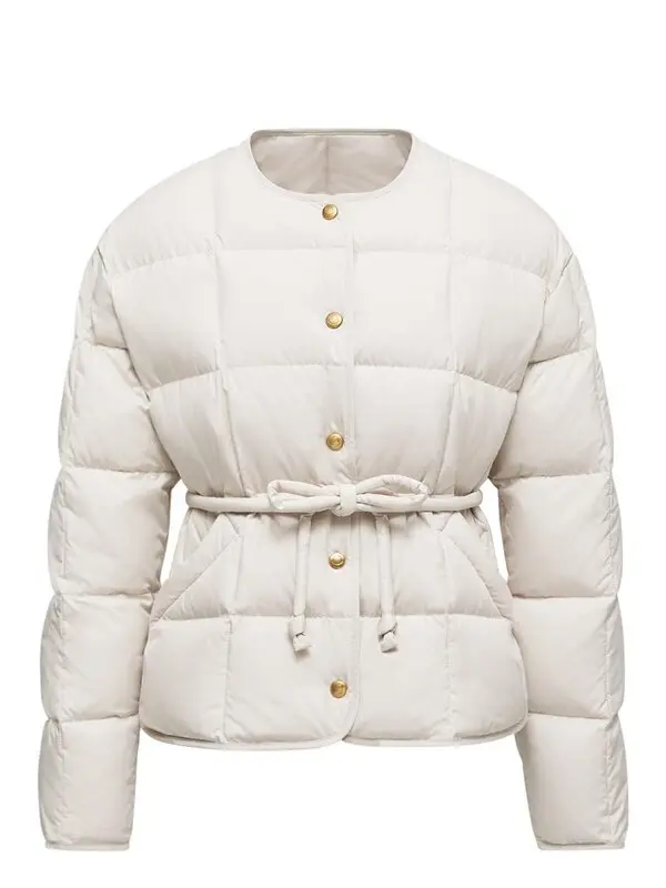 Moncler Caramagne Belted Down Jacket - White