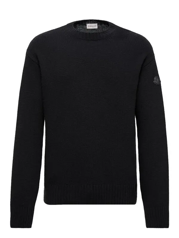 Moncler Wool And Cashmere Crew Neck Sweater - Black