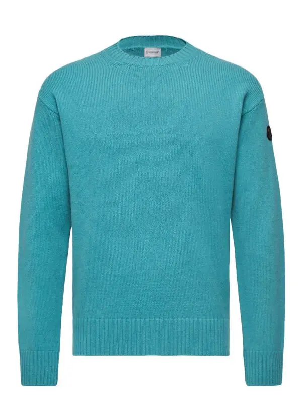 Moncler Wool And Cashmere Crew Neck Sweater - Blue
