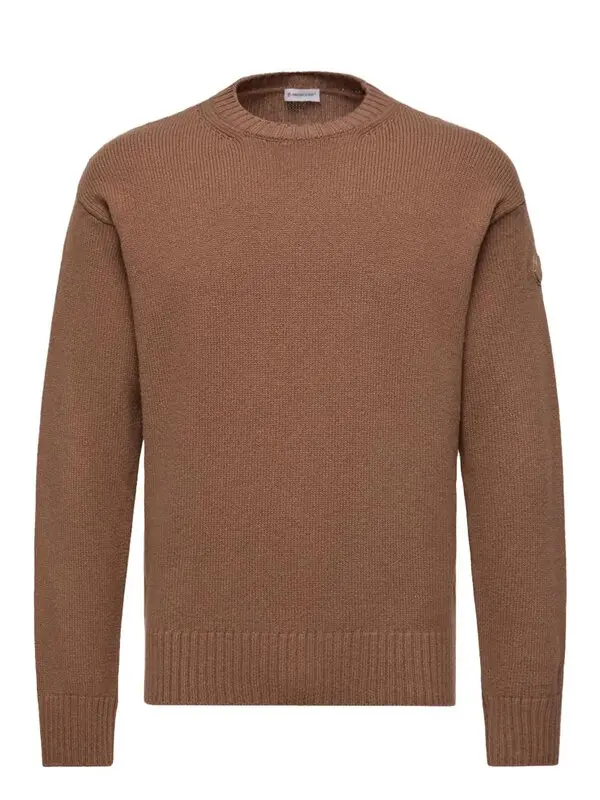 Moncler Wool And Cashmere Crew Neck Sweater - Brown