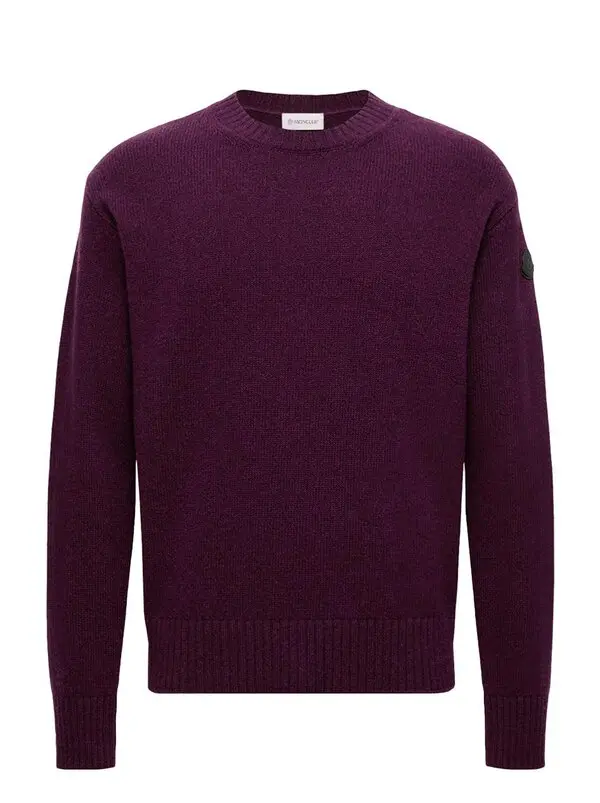 Moncler Wool And Cashmere Crew Neck Sweater - Purple