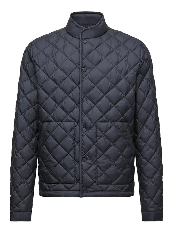 Moncler Oise Diamond-quilted Short Down Jacket - Blue