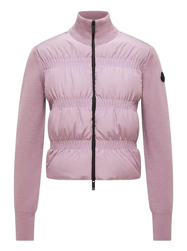 Moncler Padded Wool Zip-up Cardigan - Pink