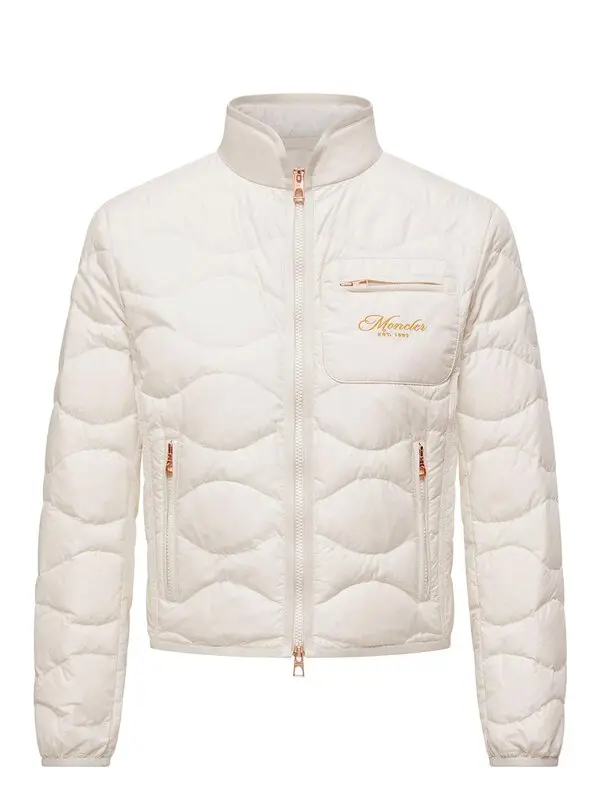 Moncler Tegea Wave-quilted Short Down Jacket - White