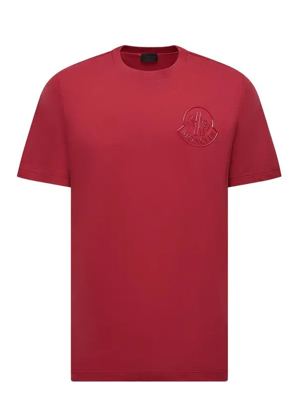 Moncler Three-dimensional Logo Cotton T-shirt - Red