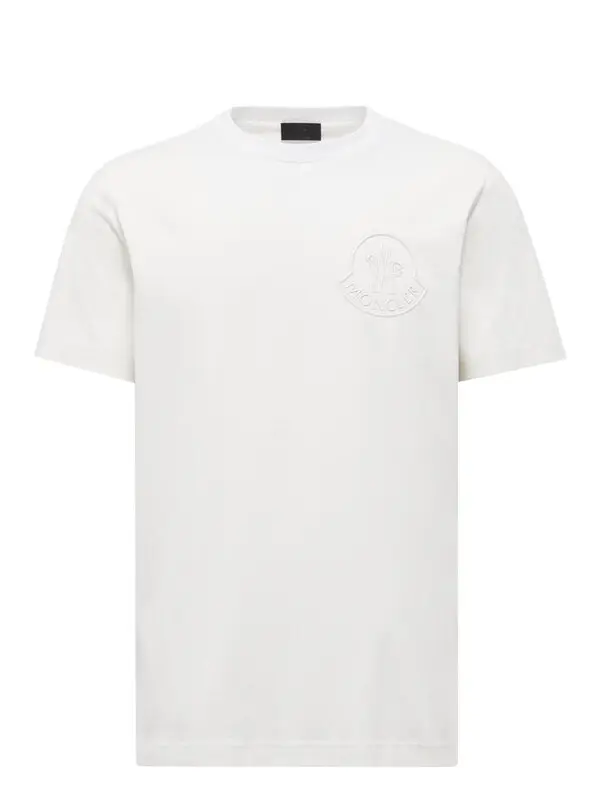 Moncler Three-dimensional Logo Cotton T-shirt - White