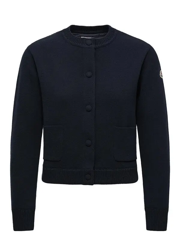 Moncler Padded Wool Cardigan - Blue