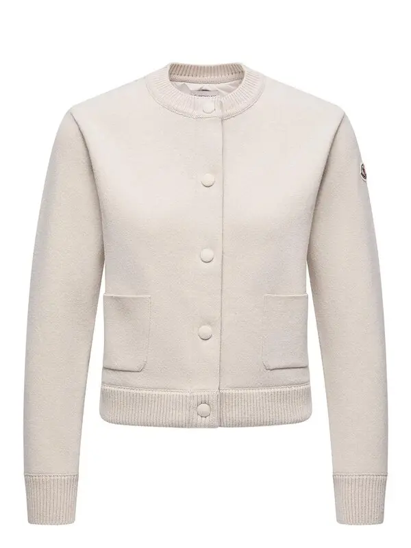 Moncler Padded Wool Cardigan - White