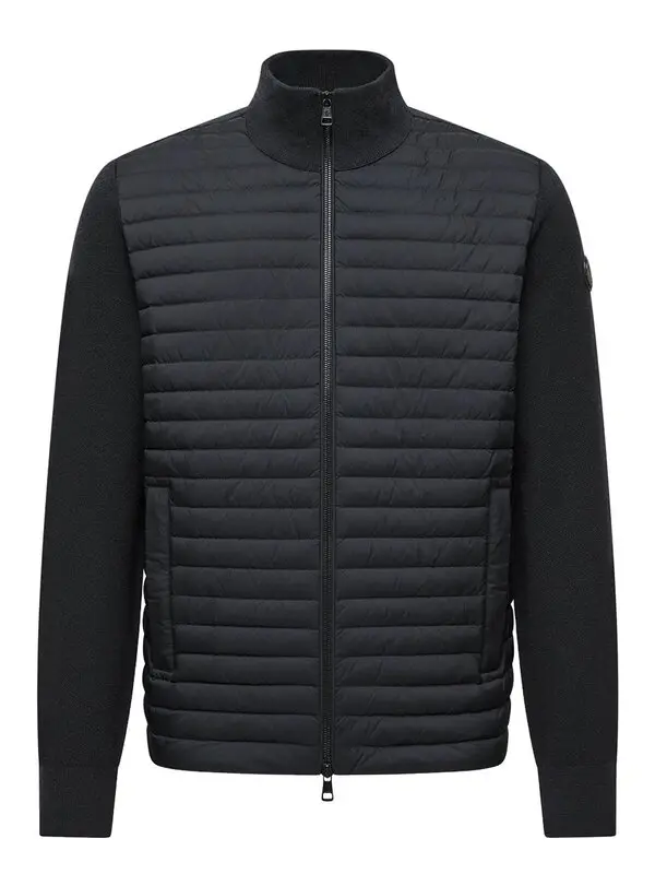 Moncler Padded Wool & Cashmere Zip-up Cardigan - Blue