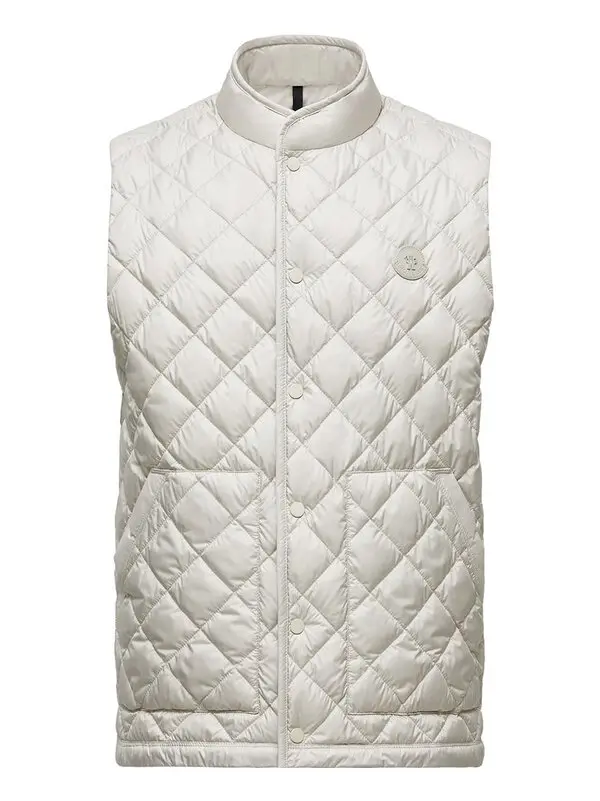 Moncler Lycope Diamond-quilted Down Vest - Grey