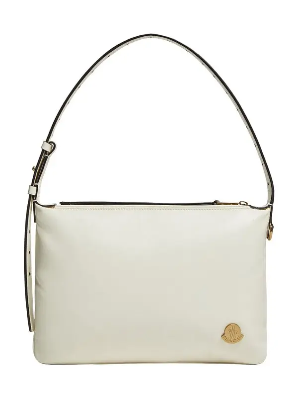 Moncler Vetta Nappa Leather Shoulder Bag - White